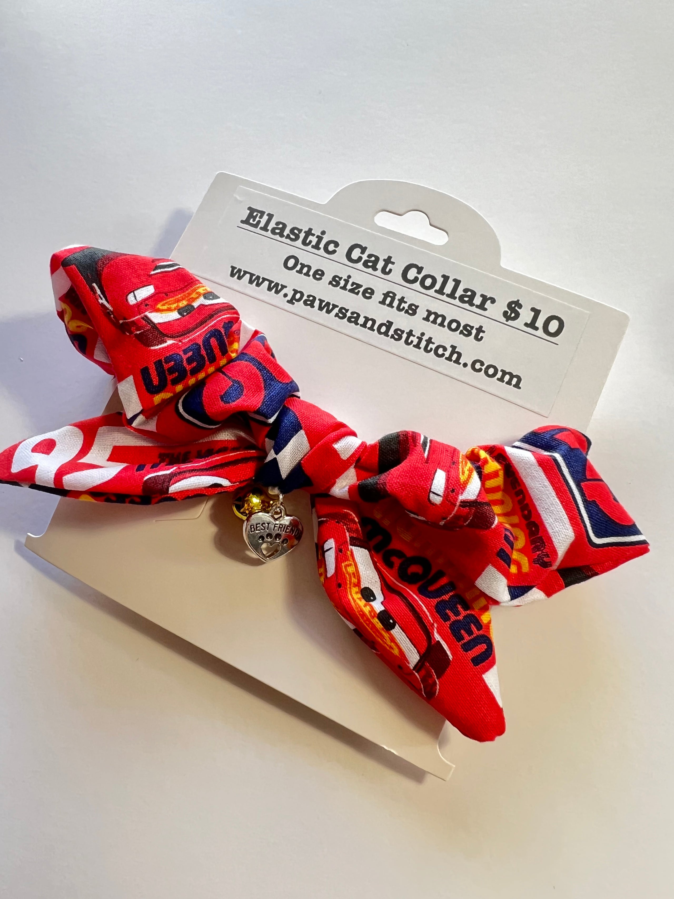 Lightning McQueen Elastic Cat Collar | Paws & Stitch